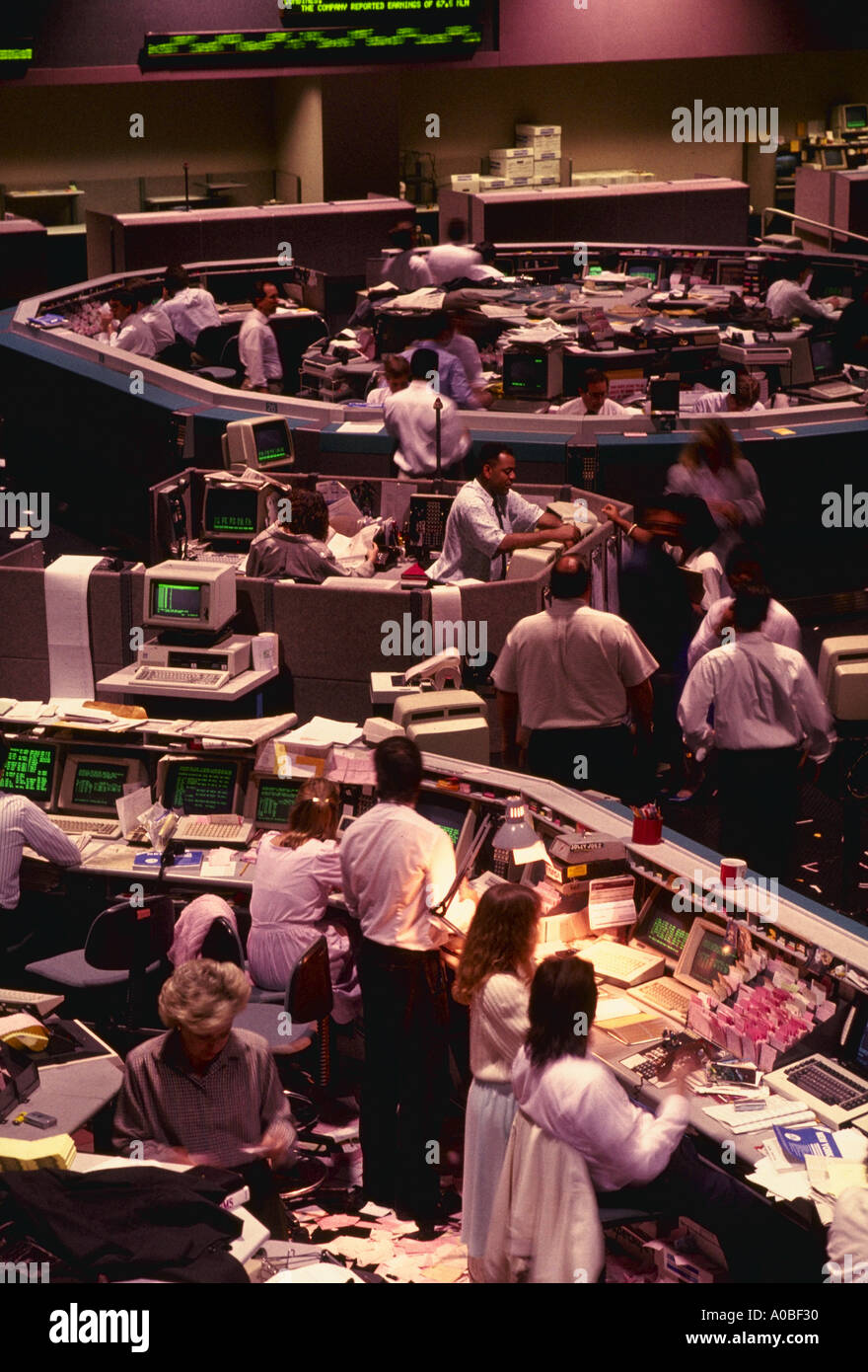 Trading floor of Pacific Stock Exchange in Los Angeles California Stock ...