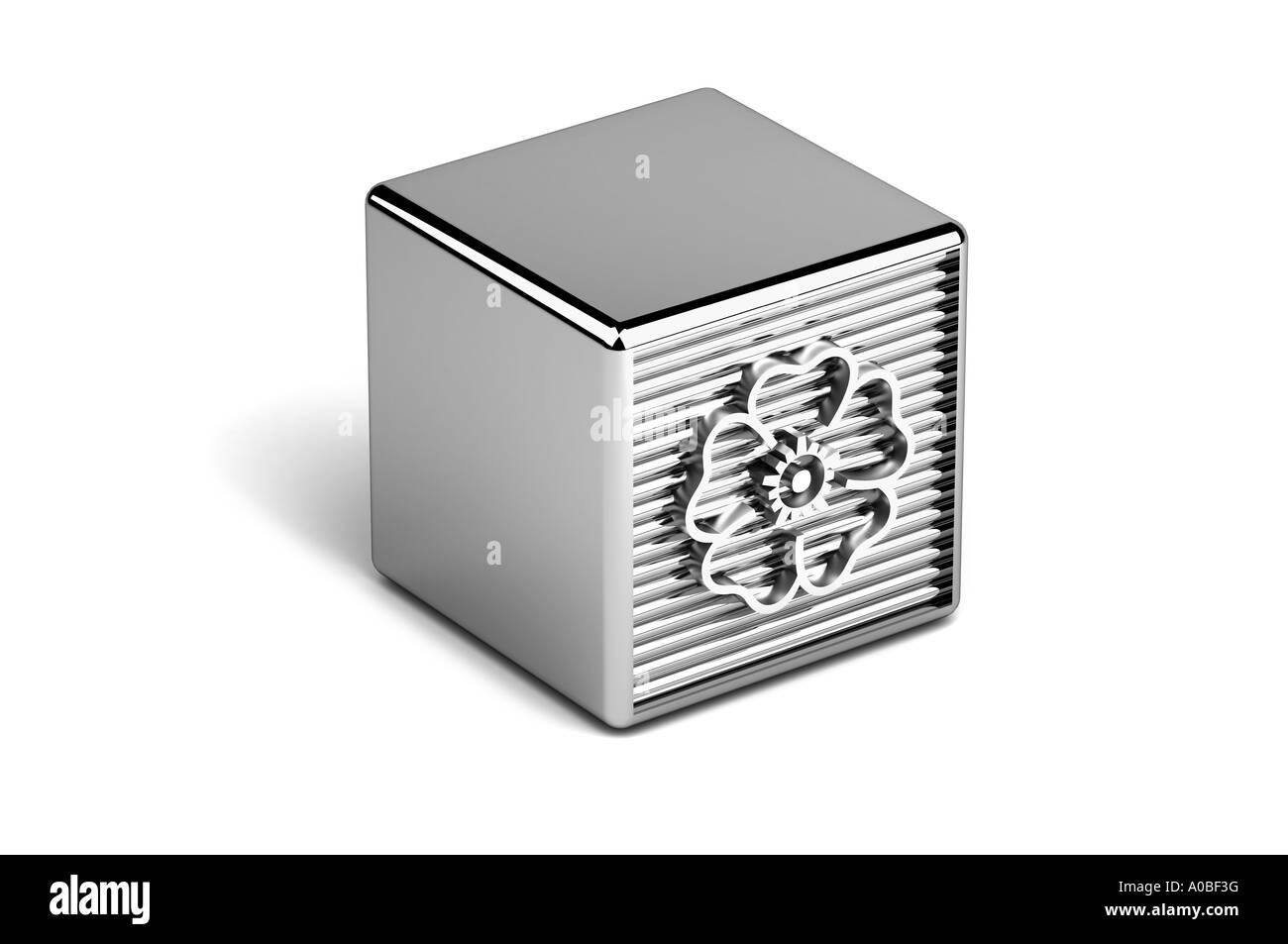 Flower symbol on toy block Stock Photo - Alamy