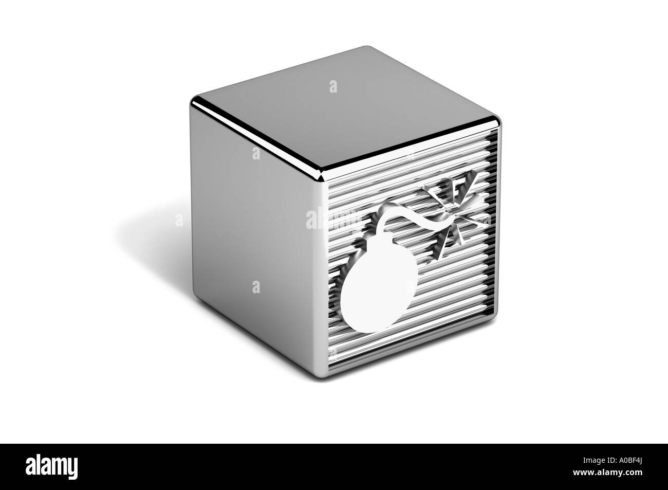 Bomb sign on toy block Stock Photo - Alamy