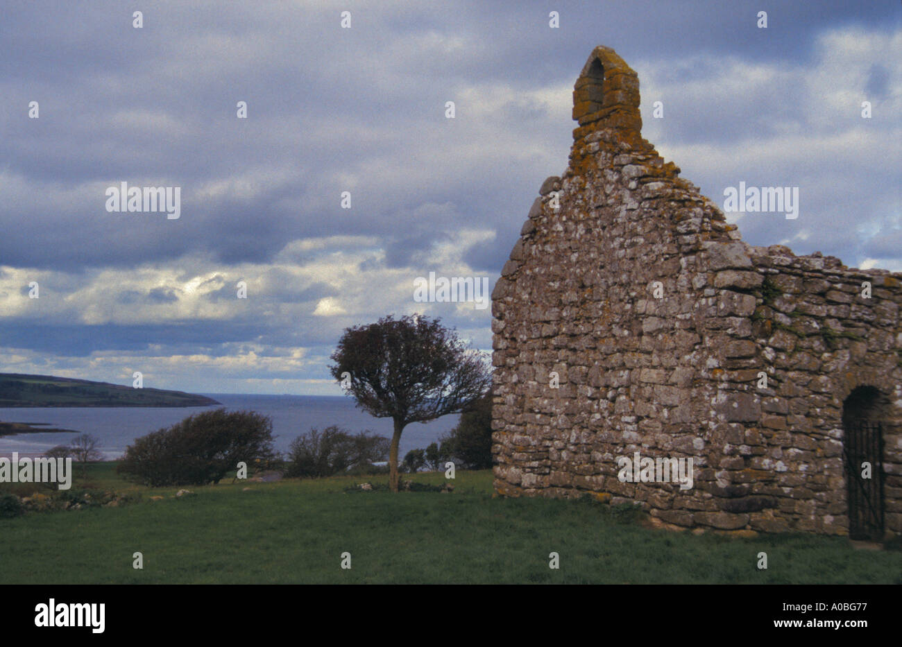 Ruins 12th century of Hen Capel Lligwy Old Lligwy Chapel Anglesey North ...