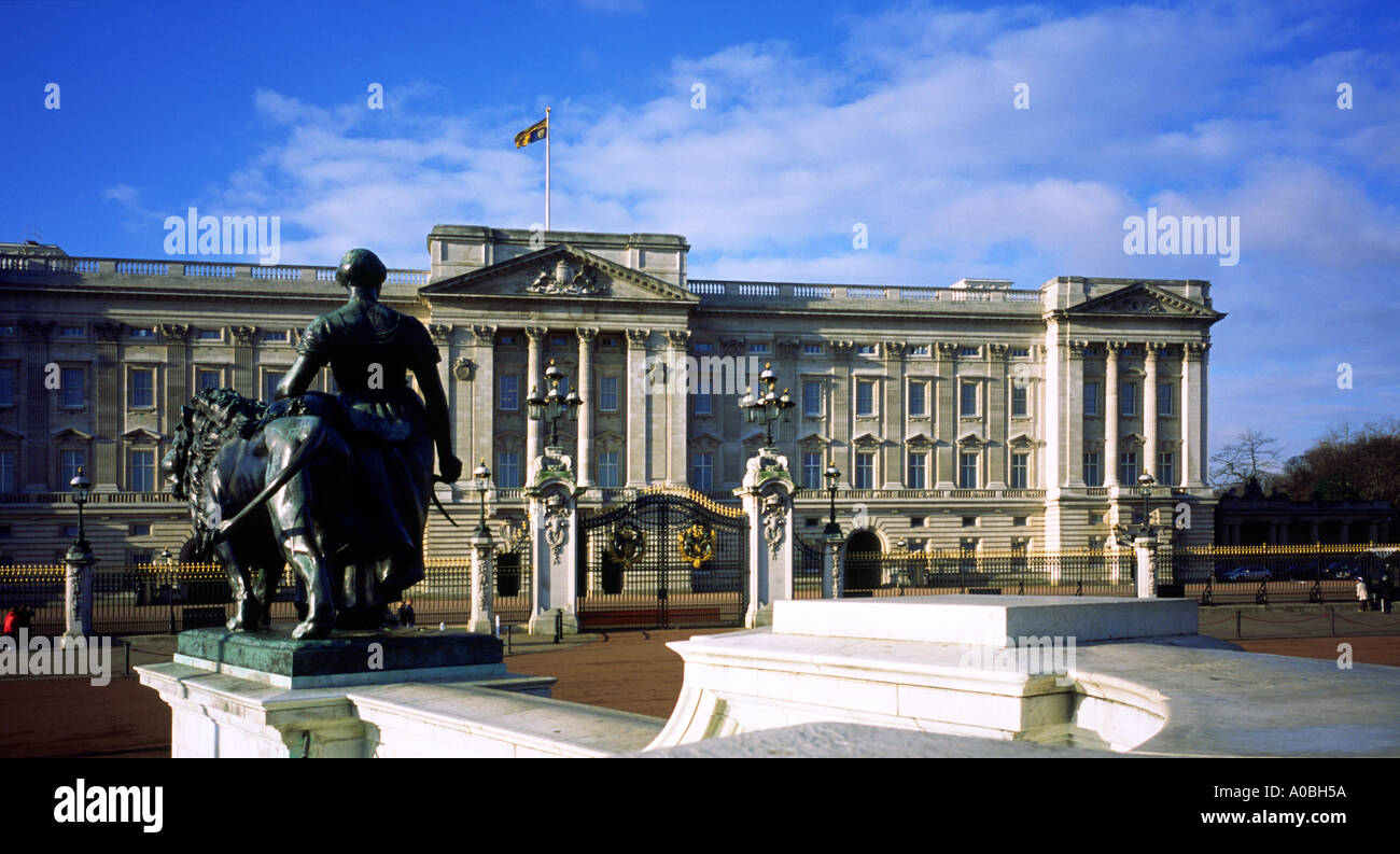 Front view of Buckingham Palace London England UK the official ...