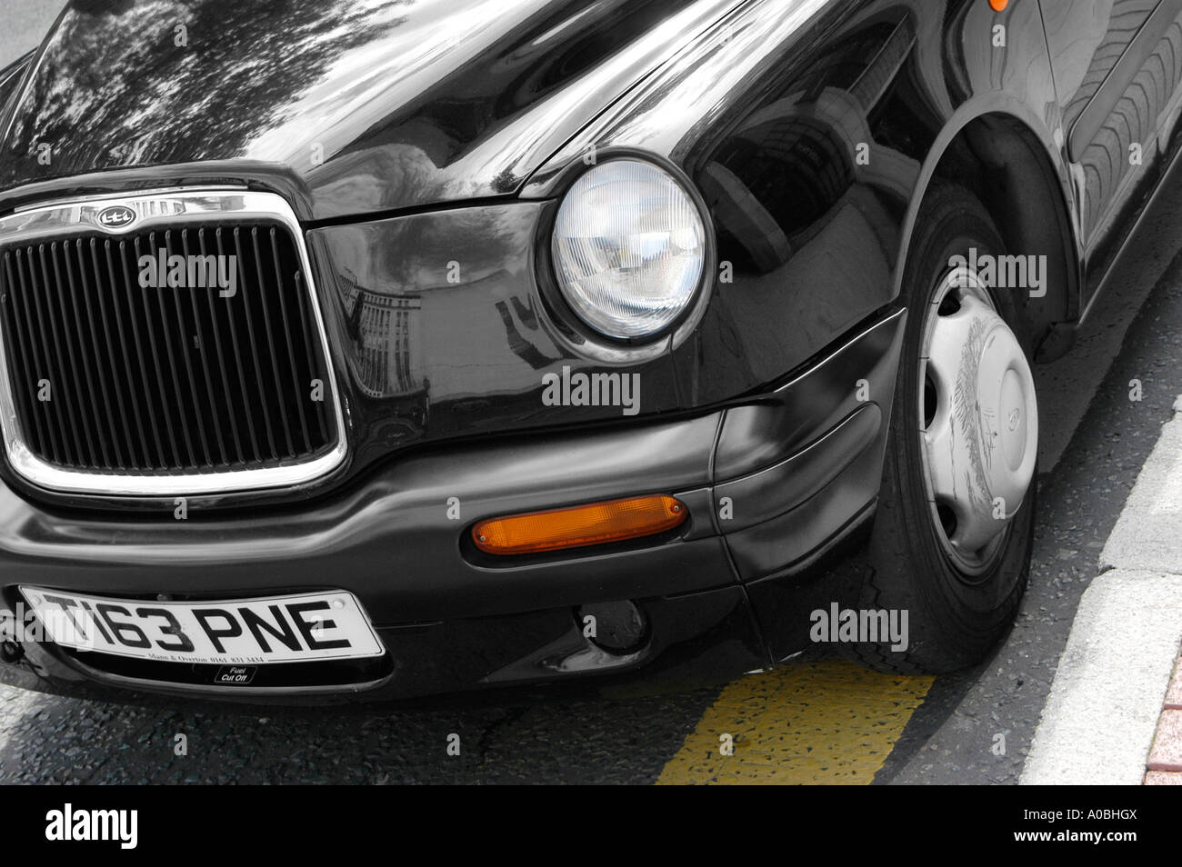 Black taxi cab in Sheffield England Stock Photo - Alamy