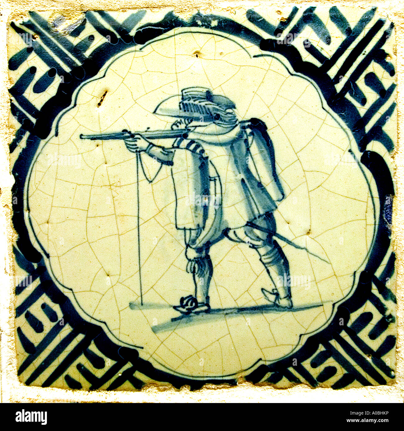 Netherlands Holland Museum blue tile tiles soldier 17-18 Century Stock ...