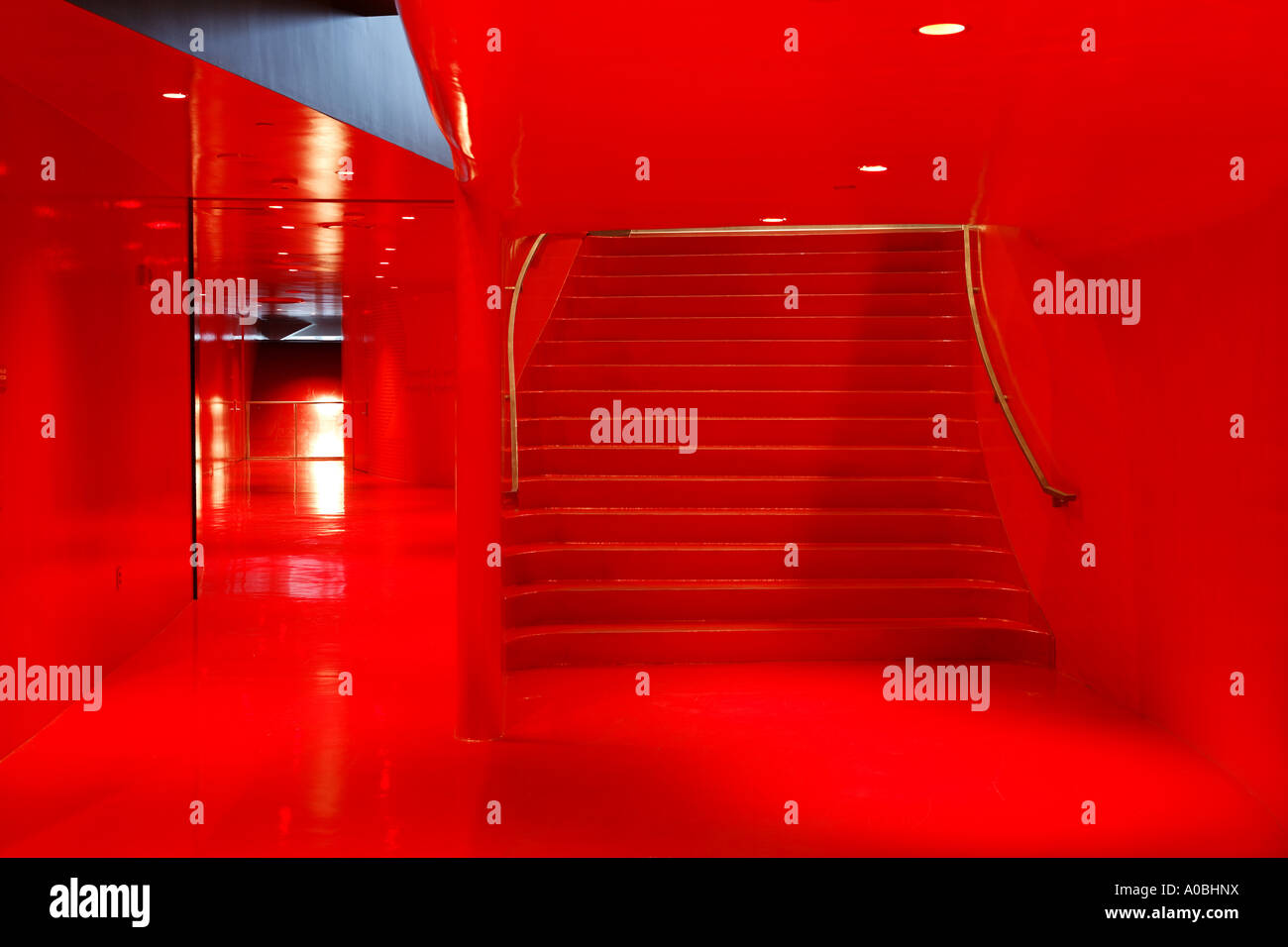 Bright red interior archtiecture on the Meeting Floor of The Seattle ...