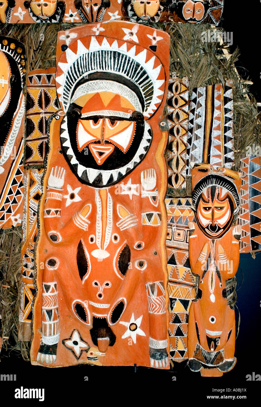 Asmat Papua New Guinea Indonesia museum craft art Stock Photo - Alamy