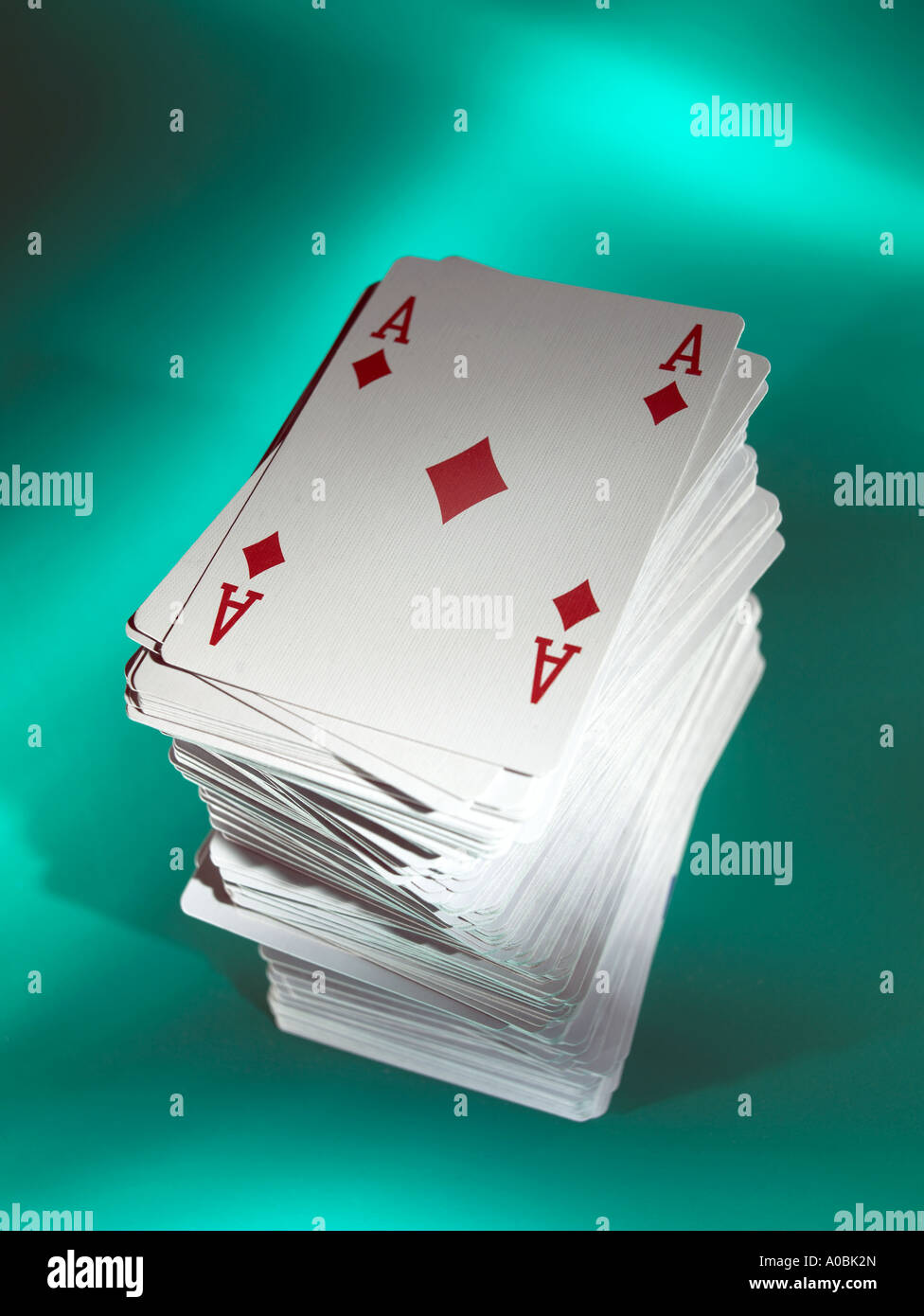 Playing Cards elevated view Stock Photo - Alamy