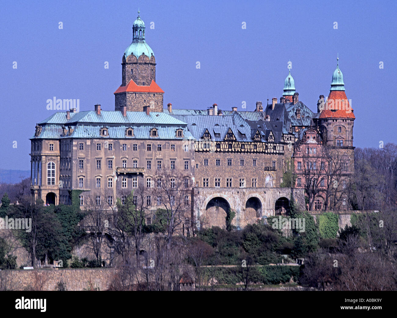 Castle of Ksiaz Schloss Furstenstein Lower Silesia Poland Stock Photo ...