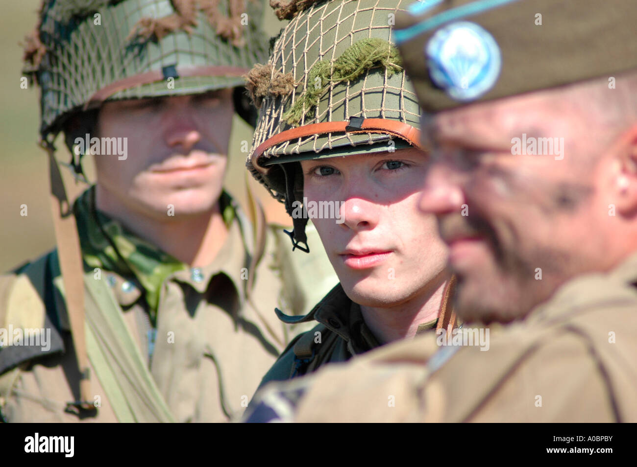 Actors during demonstration of world war 2 II display in Taccoa Georgia ...