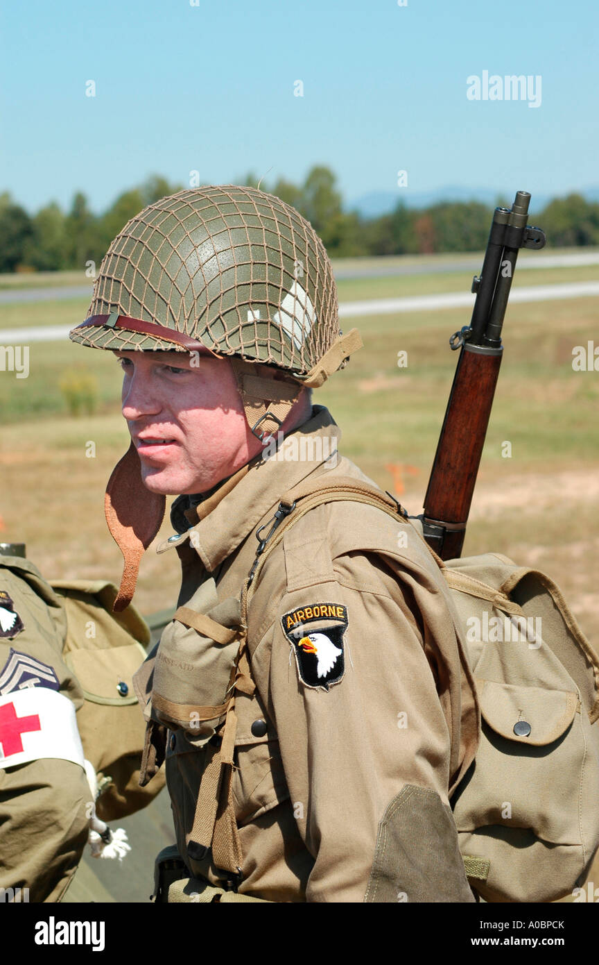 Actors during demonstration of world war 2 II display in Taccoa Georgia ...