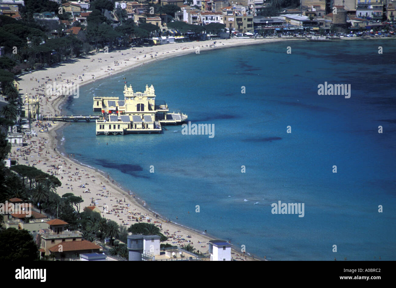 Charleston restaurant Mondello Sicily Italy Stock Photo - Alamy