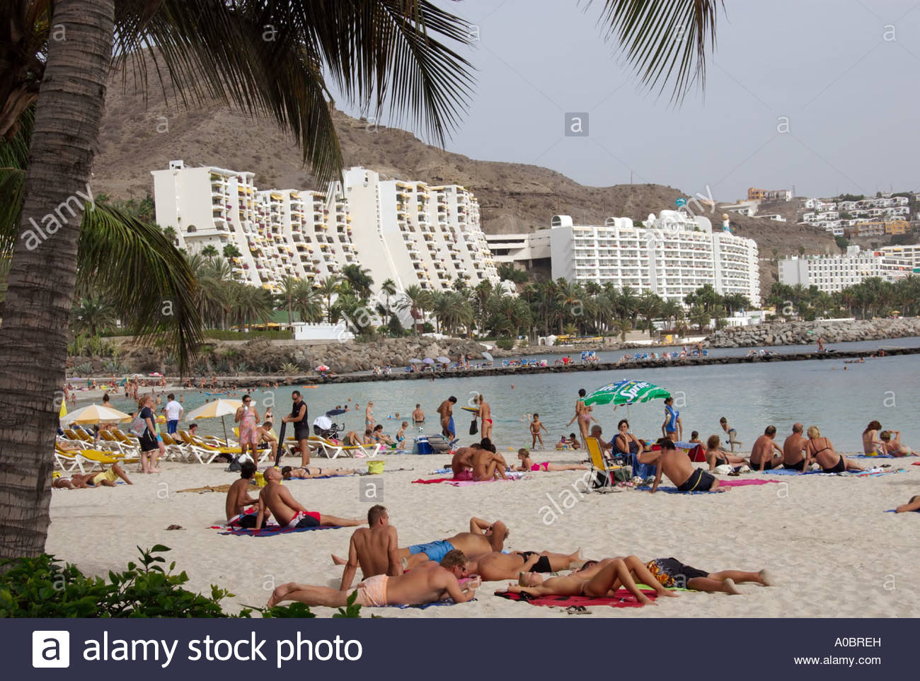 Crowded Beach Canary Island Stock Photos & Crowded Beach Canary Island ...