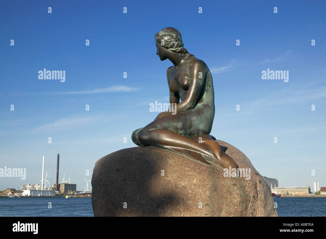 The little Mermaid, bronze statue by Edvard Eriksen 1913, Copenhagen, Denmark, Europe Stock ...