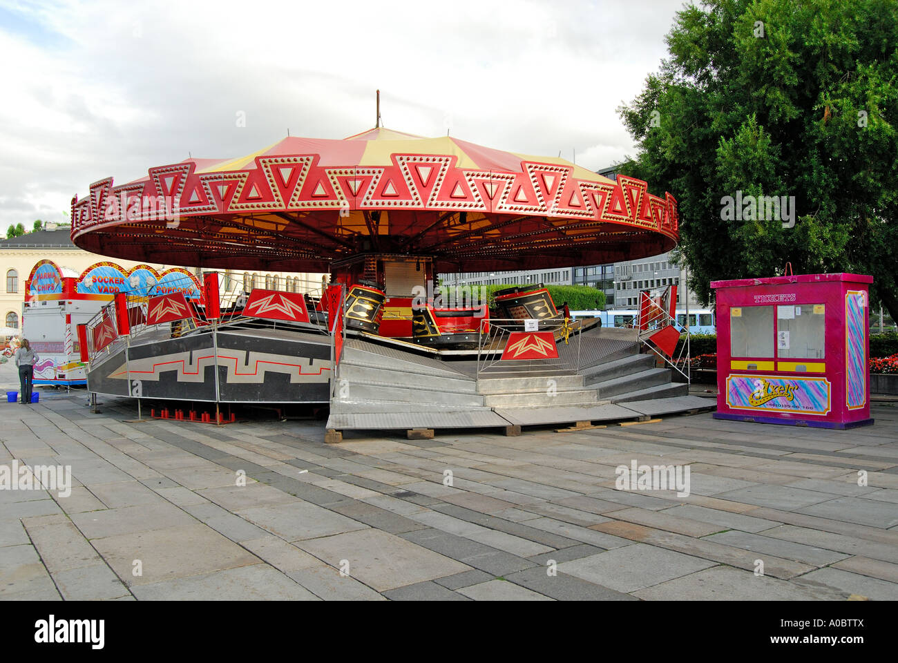 A carousel ride the fair in Oslo Norway Stock Photo - Alamy