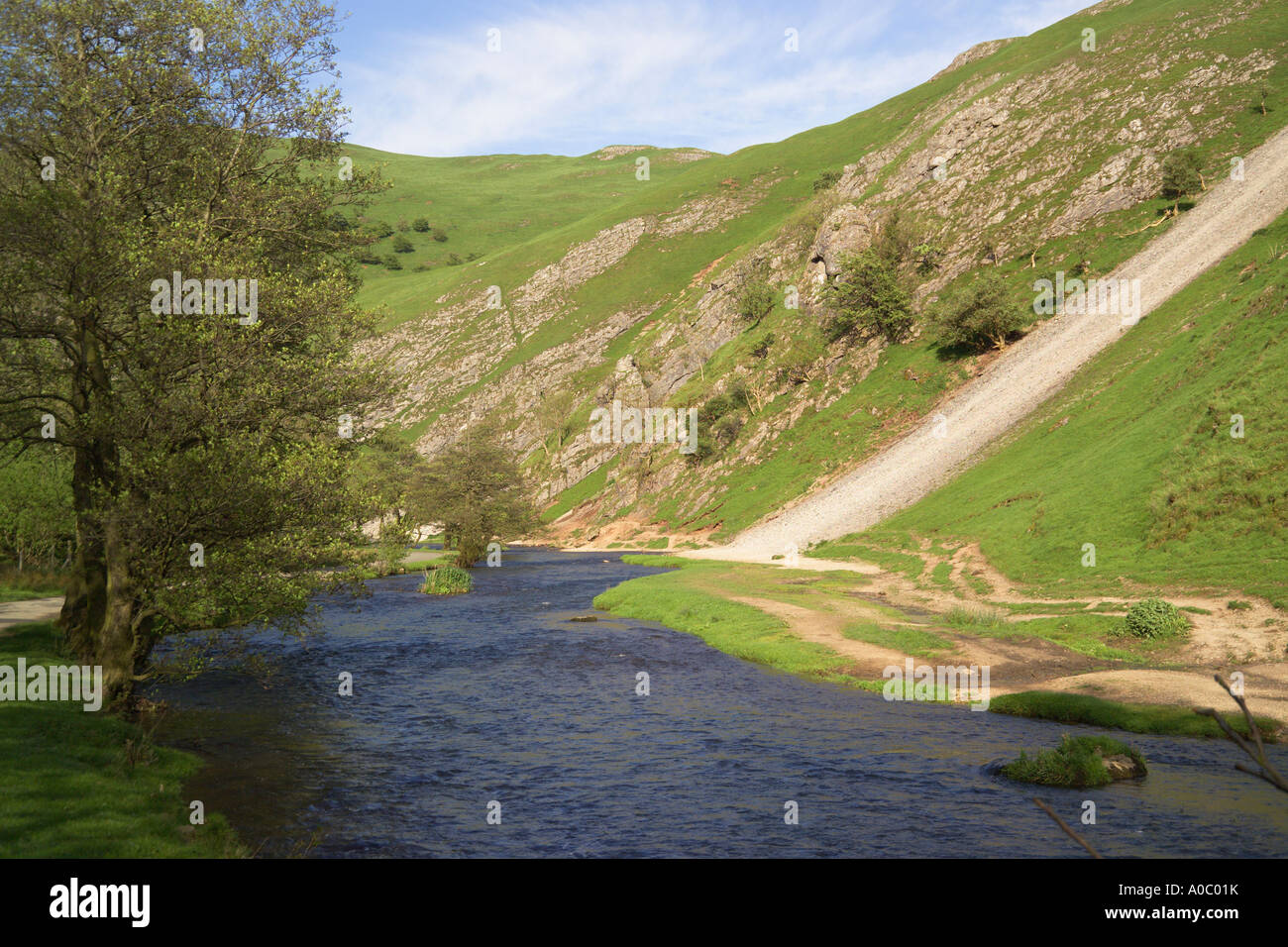 River Dove Dovedale "Peak District" National Park Derbyshire England ...