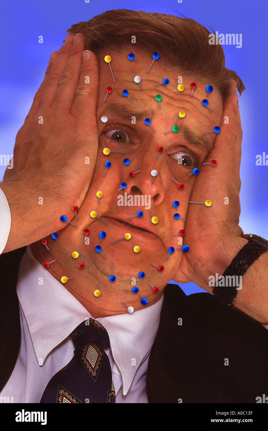 Pin macro thumbtack distraught conceptual pain painful tension ...