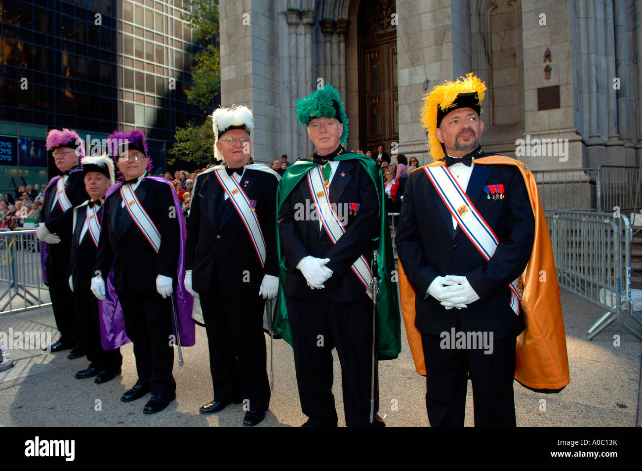 Officers of the Knights of Columbus in front of St Patrick s Stock ...