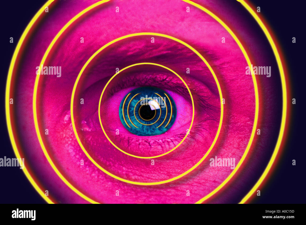 Eye with concentric circles Stock Photo - Alamy