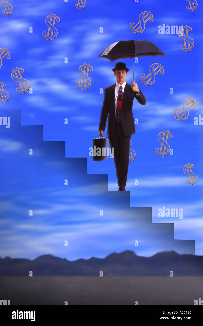 Money falling from sky man hi-res stock photography and images - Alamy