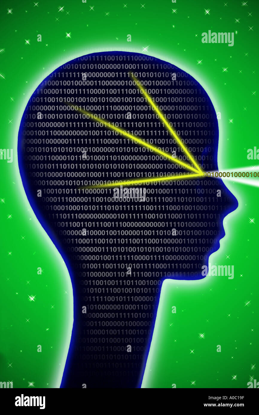 Futuristic head with computer brain Stock Photo - Alamy