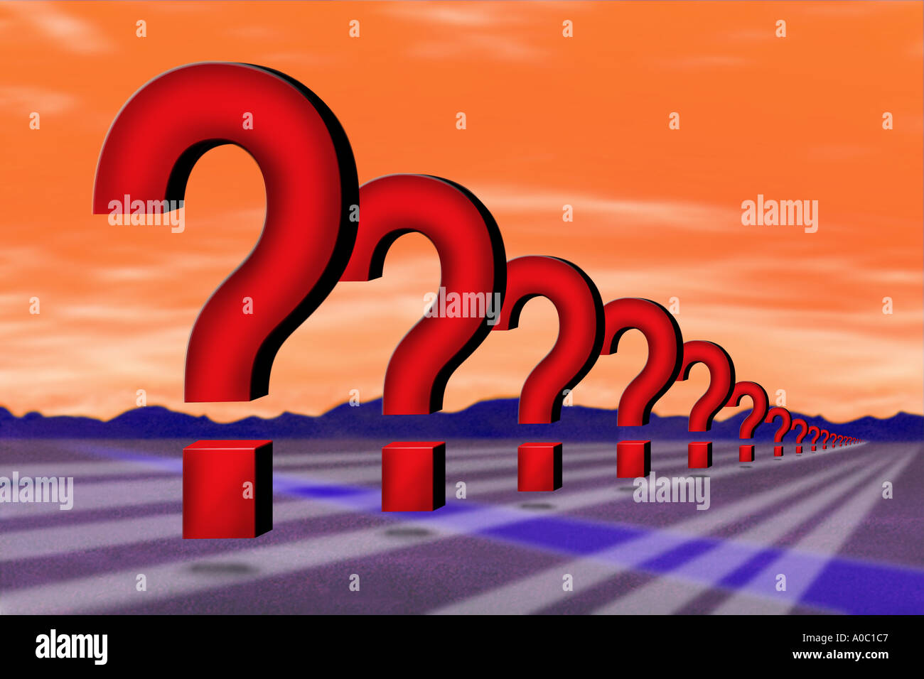 Question marks in row Stock Photo - Alamy