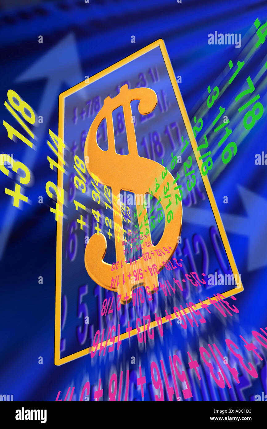 Dollar sign with financial symbols Stock Photo - Alamy