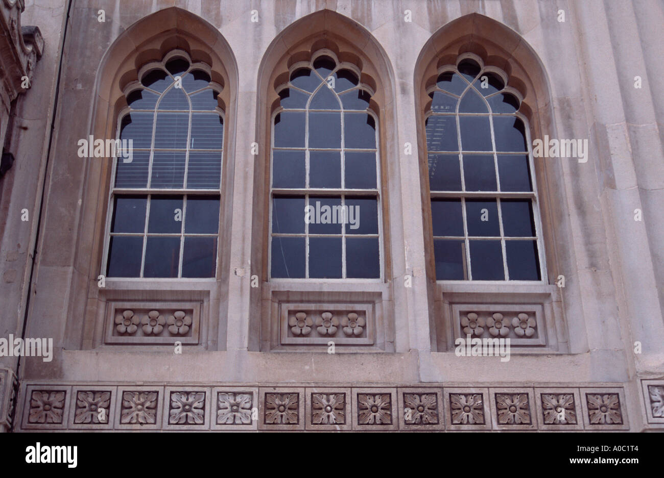 Three arched windows guildhall building london windows hi-res stock ...
