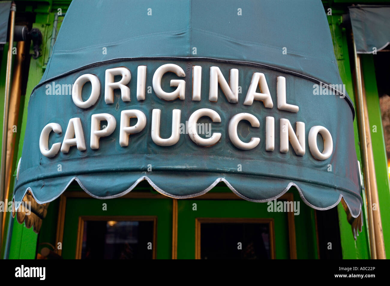 Awning of the Caffe Reggio on McDougal Street in Greenwich Village in ...
