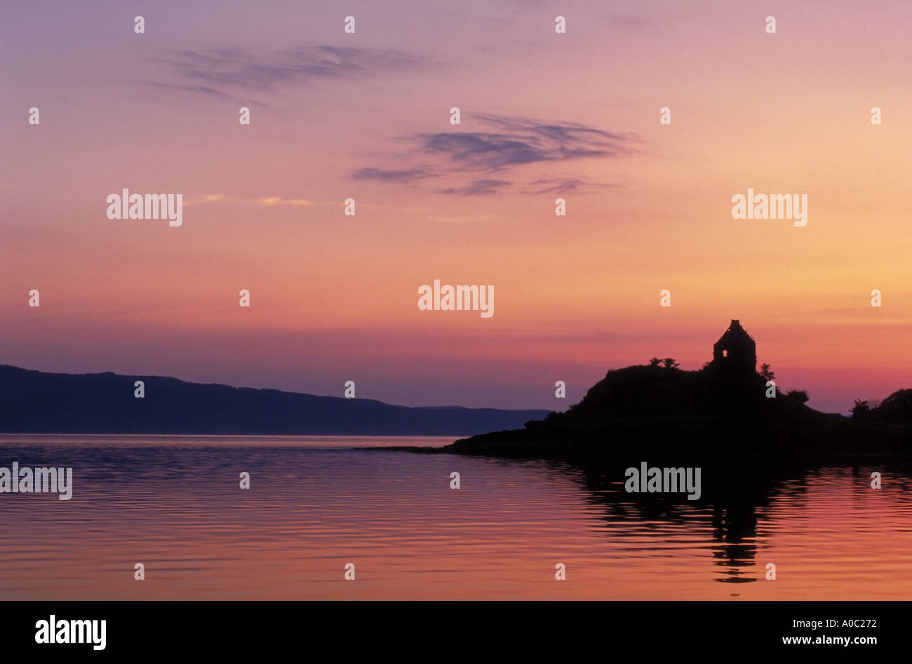 Empty house on a hill Sound of Mull Scottish Highlands Stock Photo - Alamy