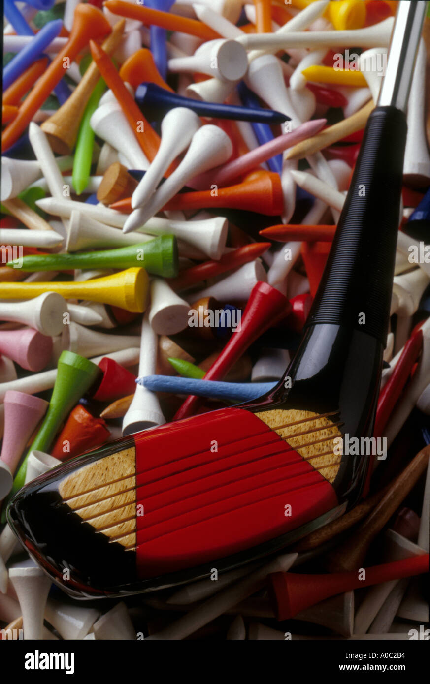 Golf club and tees Stock Photo - Alamy