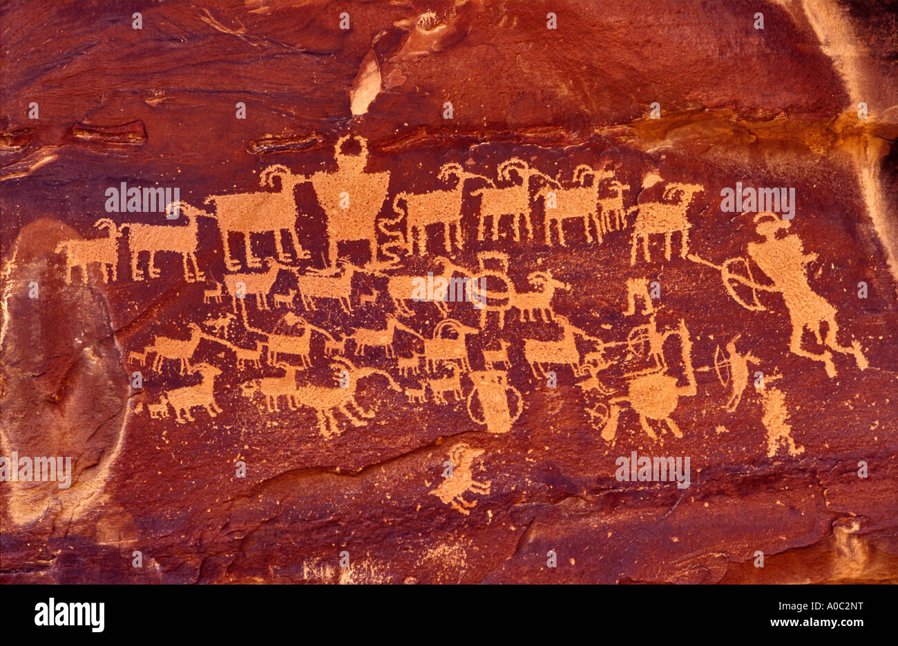 Hunting Panel Petroglyphs in Fremont Style, Nine Mile Canyon, Utah, USA ...