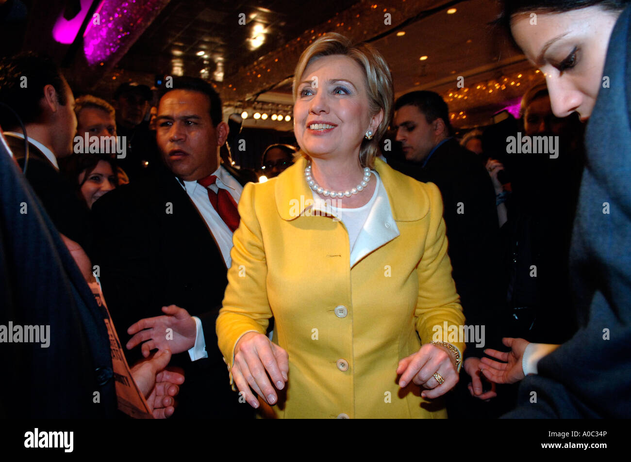 NY Senator Hillary Rodham Clinton greets supporters on election night ...