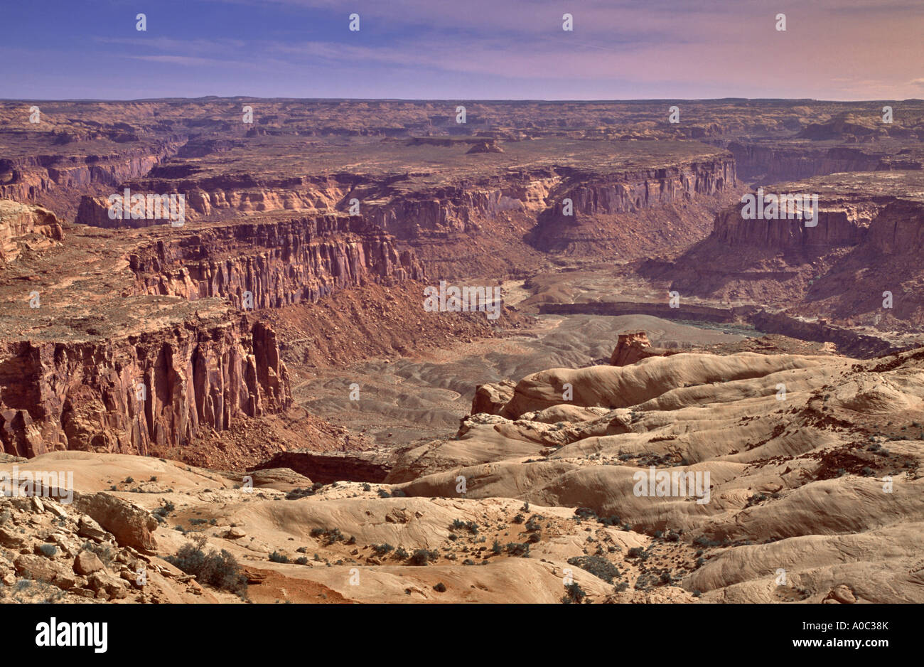 Dirty Devil River Box Canyon, view from Burr Point at Sam's Mesa, Utah ...