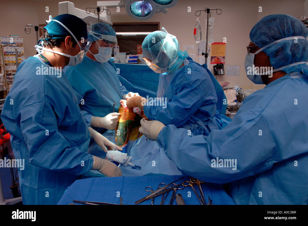 Total right knee replacement operation using a gender specific ...
