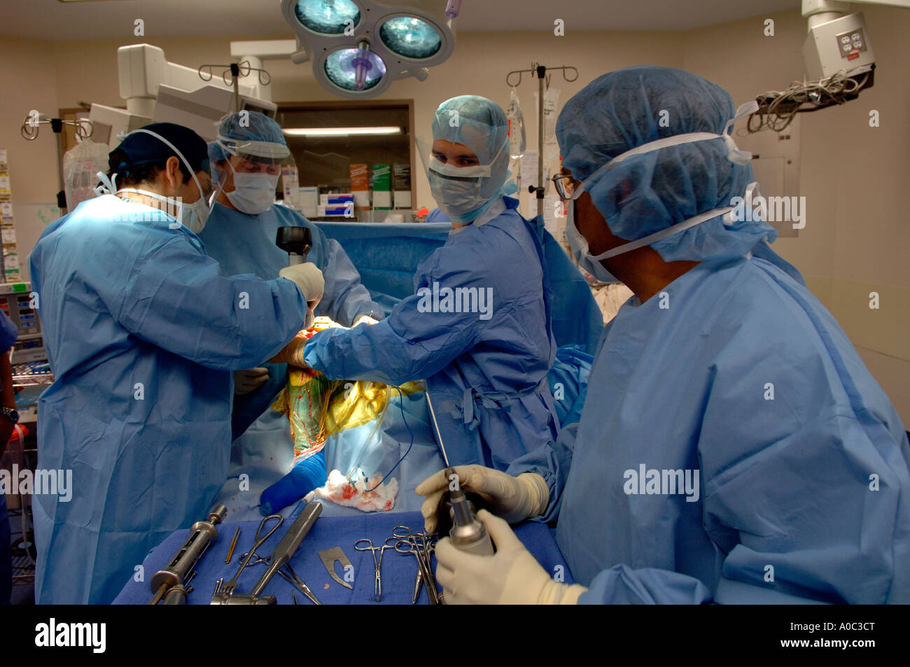 Total right knee replacement operation using a gender specific ...