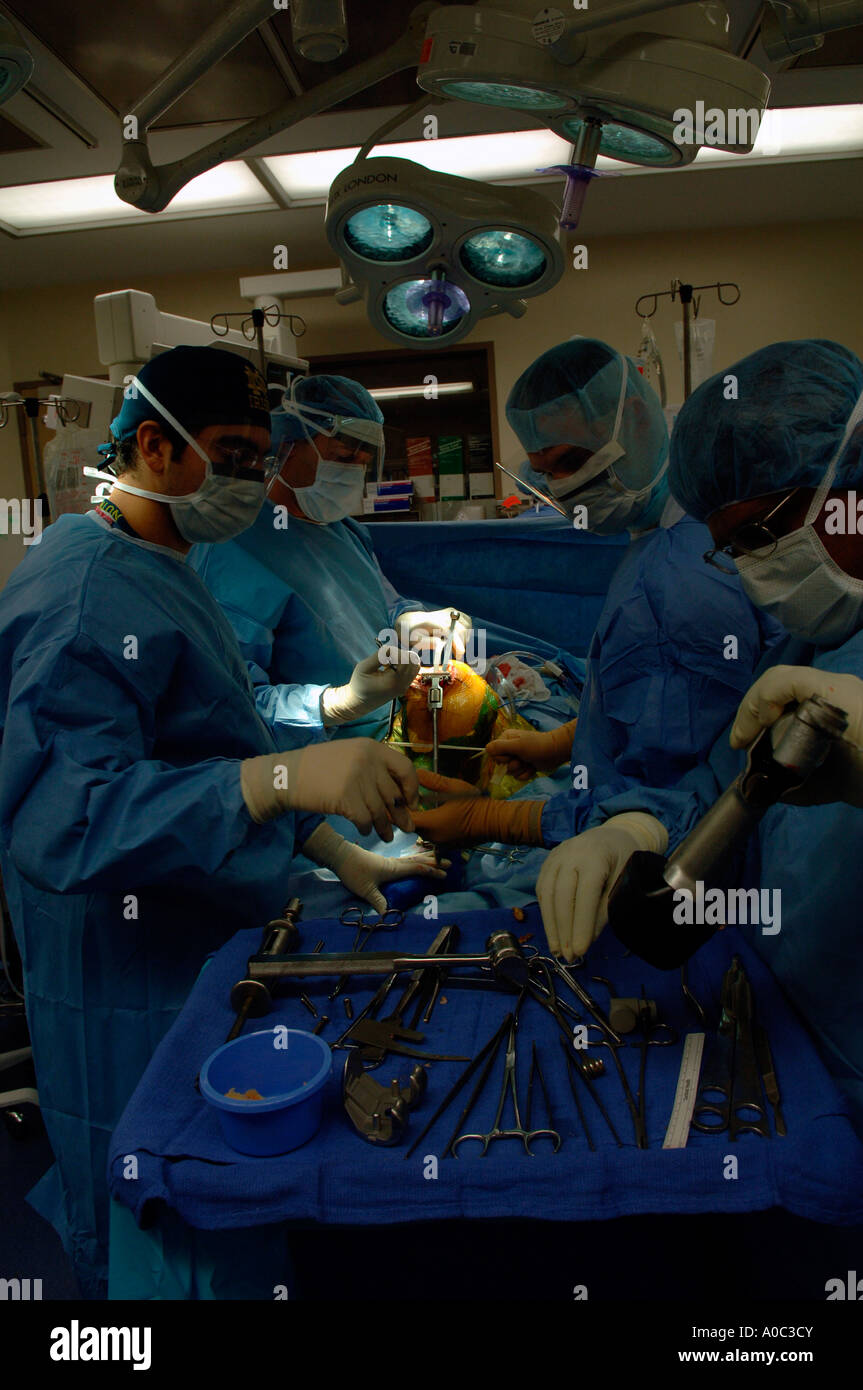 Total right knee replacement operation using a gender specific ...