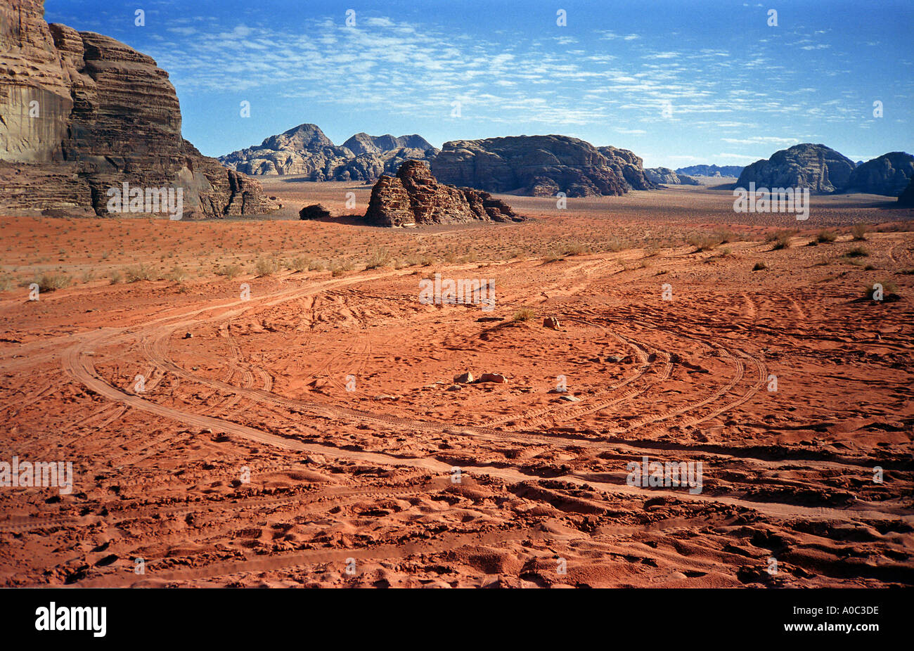 JORDAN Wadi Rum Arabian Desert red sand deserts black yellow green blue ...