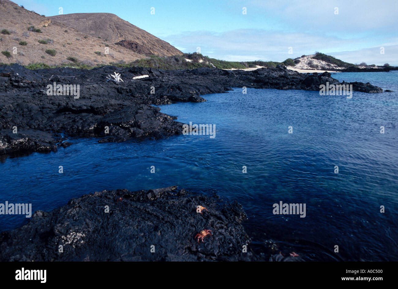 Landscape of Sullivan Bay on Santiago Stock Photo - Alamy
