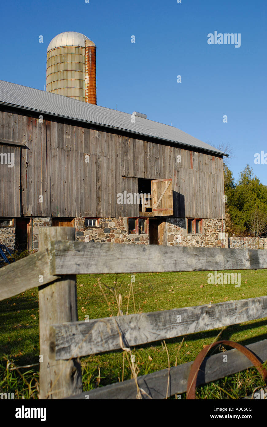 Stock image of an old weathered wooden barn in southern Ontario Canada ...