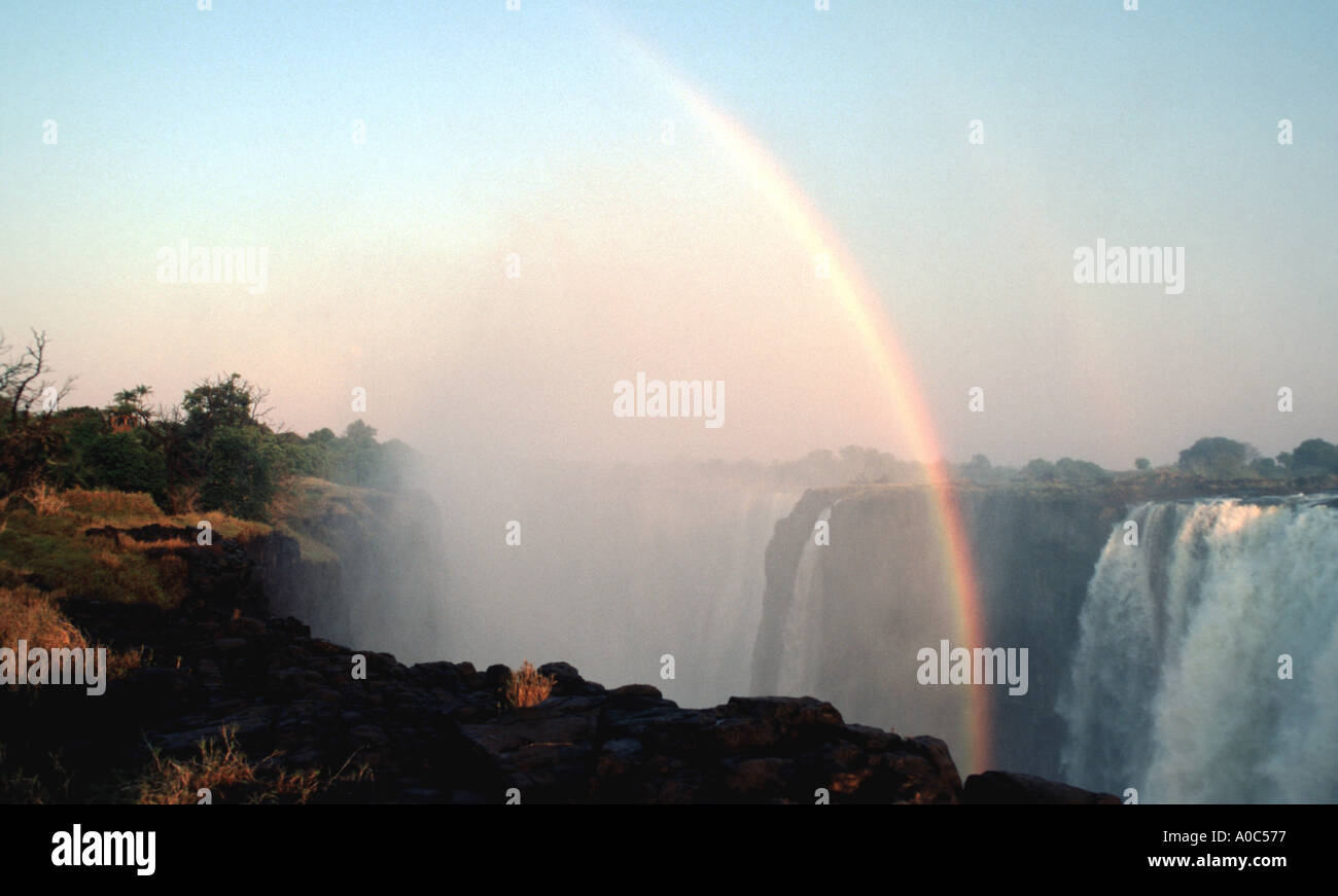 Victoria Falls with rainbow Stock Photo - Alamy