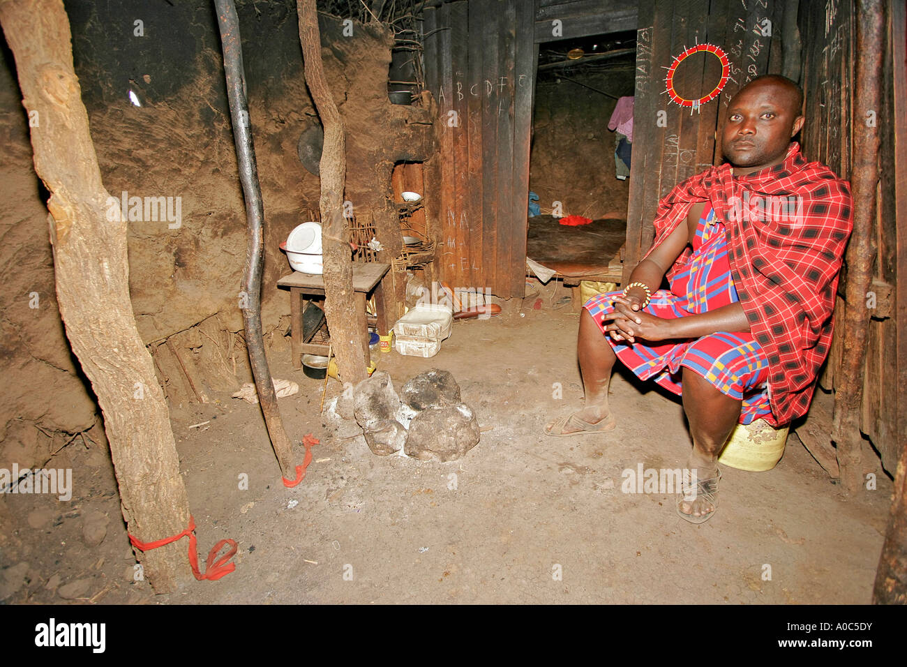 Inside masai village hi-res stock photography and images - Alamy