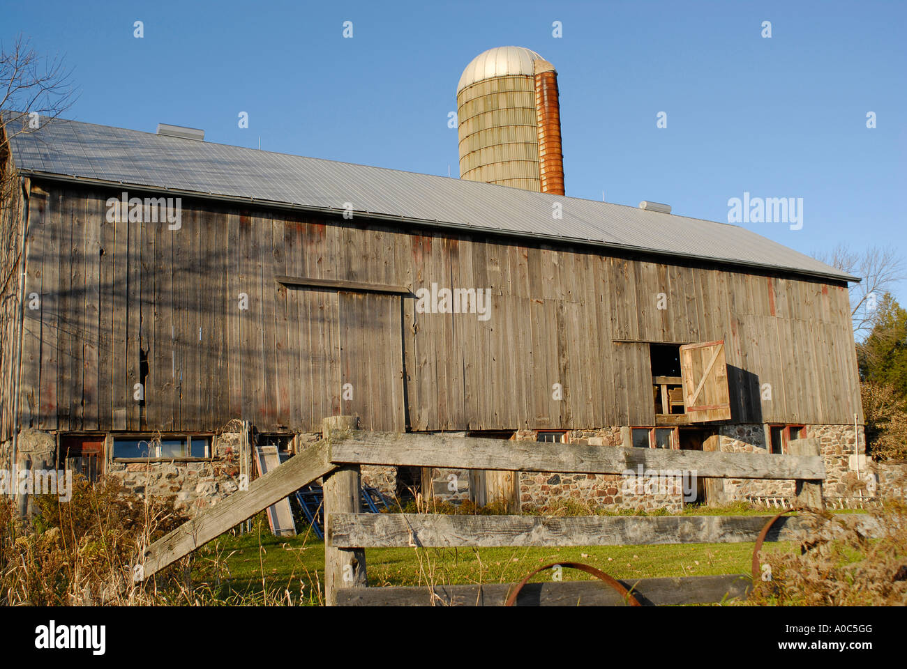 Stock image of an old weathered wooden barn in southern Ontario Canada ...