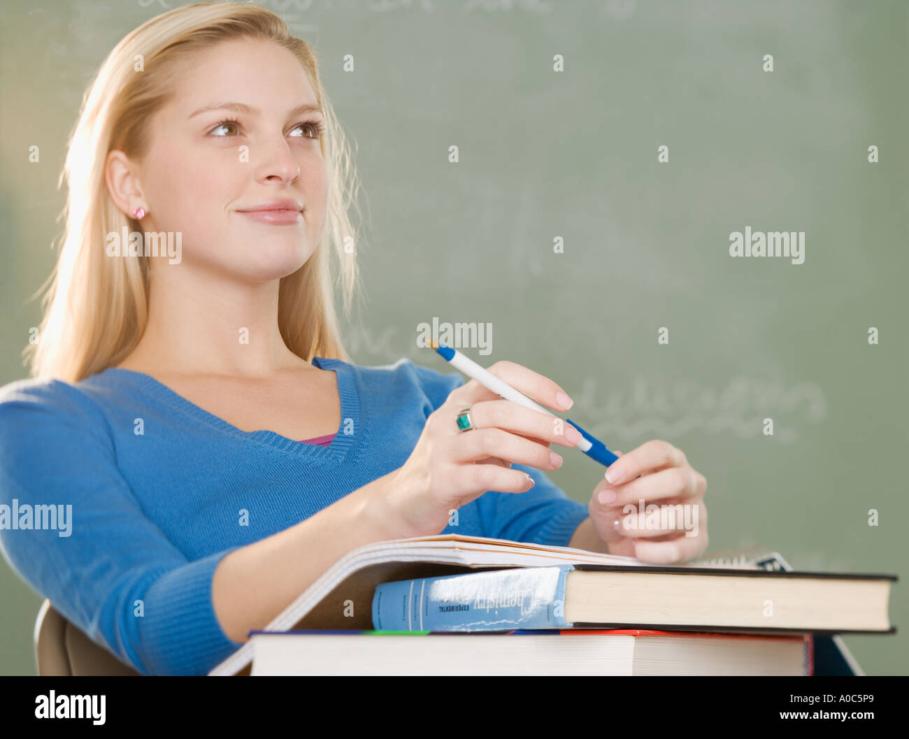 College woman in class Stock Photo - Alamy