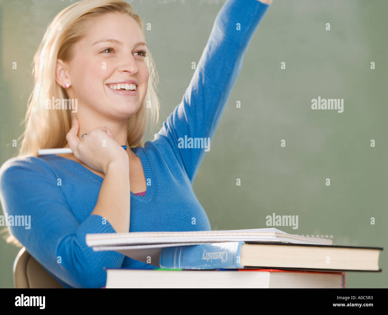 College woman in class Stock Photo - Alamy