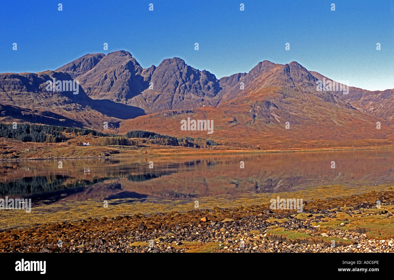 The magnificent mountain Bla Bheinn raising to 928 metres from sea ...