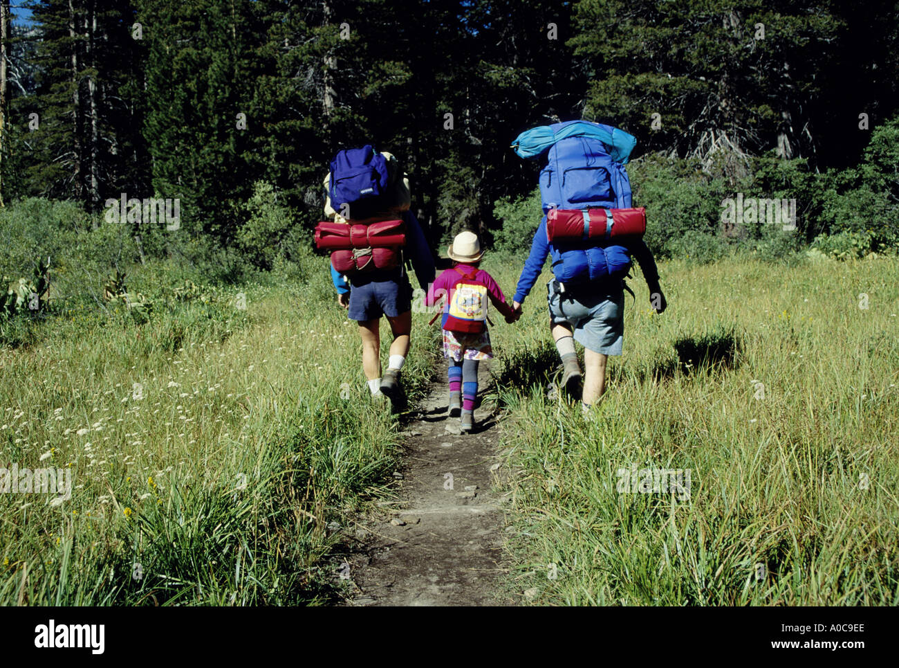 backpacking family sierras Stock Photo - Alamy