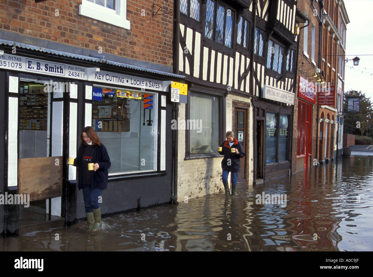 Taking tea to people cleaning up flooded shops in Shewsbury ...