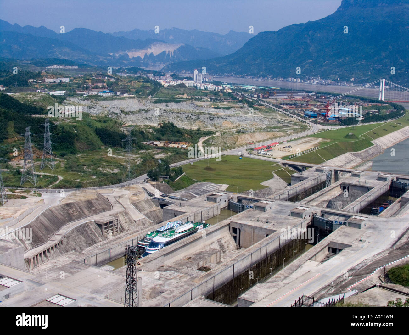 Three gorges dam aerial view hi-res stock photography and images - Alamy