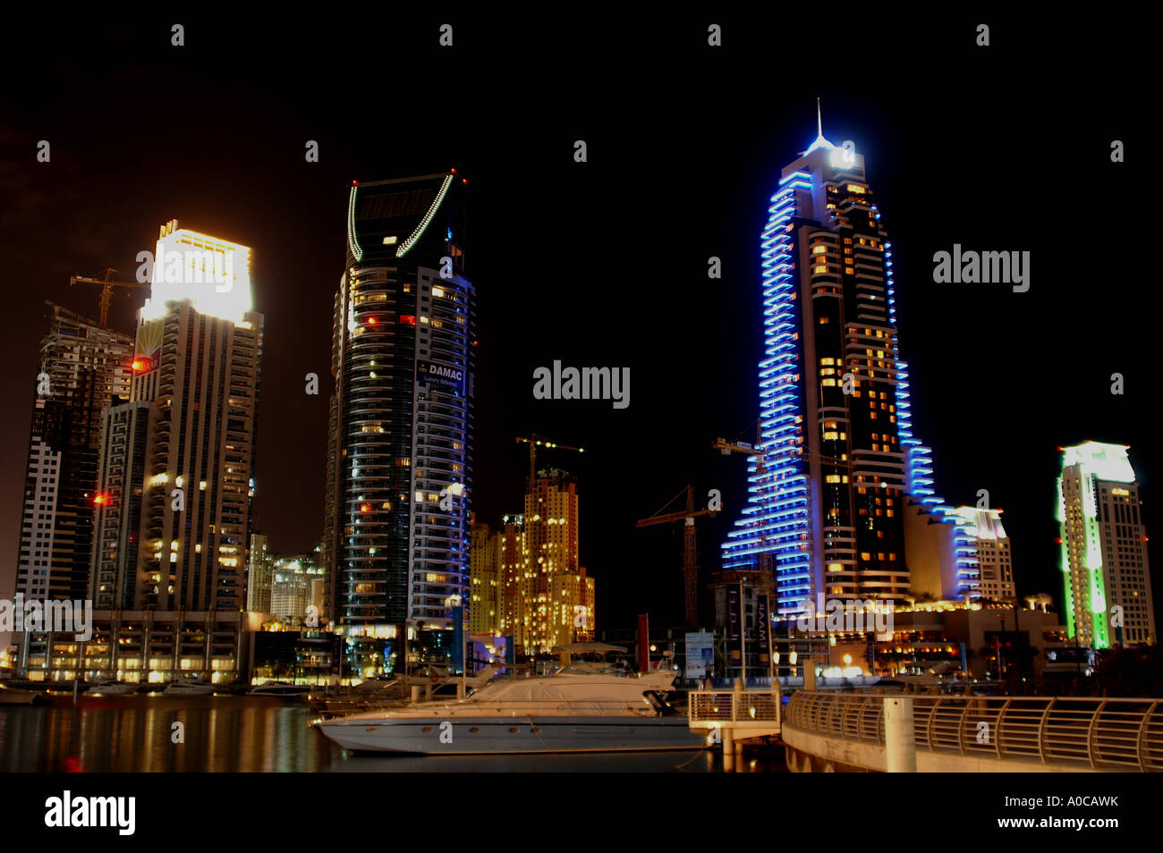 Marsa Marina at night Jumeirah beach residence Dubai UAE United Arab ...