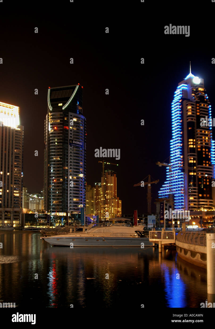 Marsa Marina at night Jumeirah beach residence Dubai UAE United Arab ...