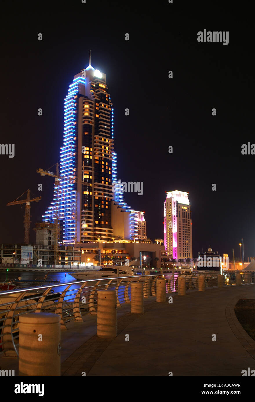 Marsa Marina at night Jumeirah beach residence Dubai UAE United Arab ...